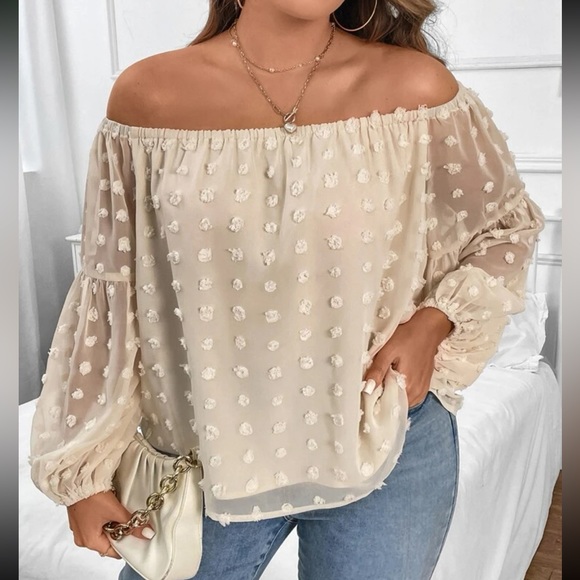 Tops | Luxe Plus Size Off Shoulder Lantern Sleeve Blouse | Poshmark